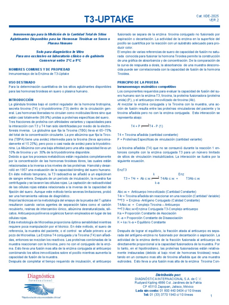 t3-uptake captación | PDF | Tiroides | Elisa