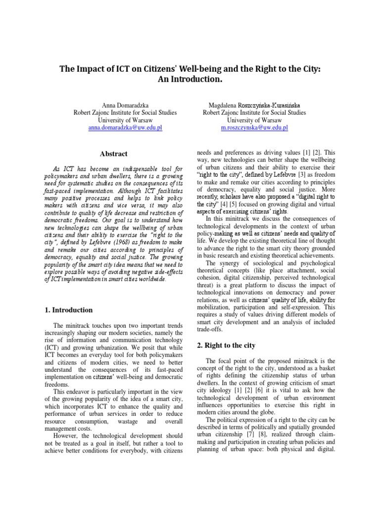 Hicss-Intro-Smart City - Final | PDF | Information And Communications ...