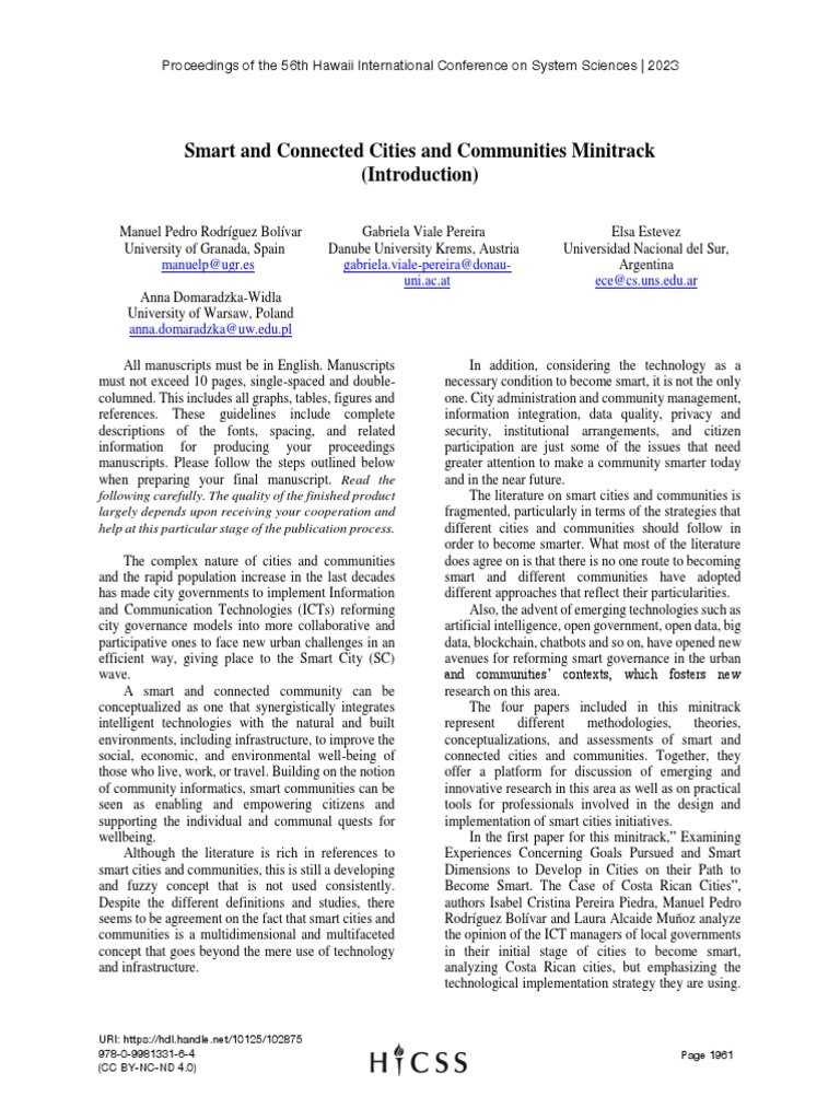 Introduction To HICSS Minitrack 2023 | PDF | Governance