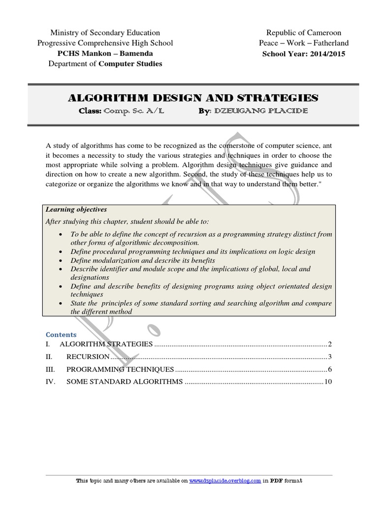 Algorithm Strategies A LEVEL 9A | PDF