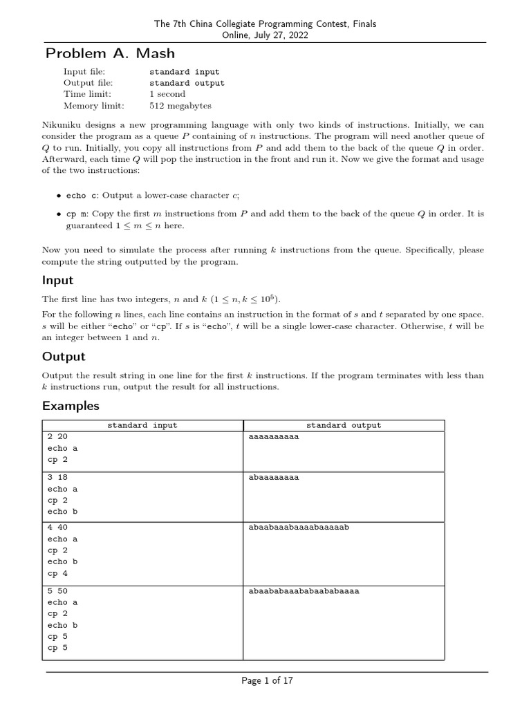 CCPC Finals 2021 | PDF | String (Computer Science) | Permutation