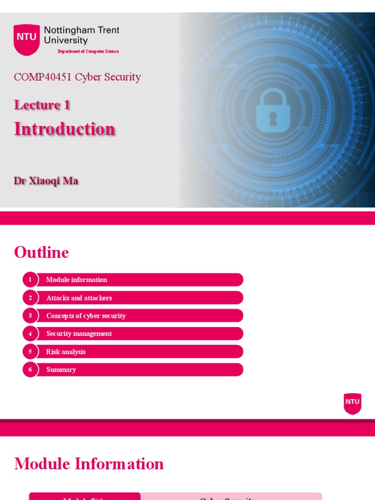 Cyber Security Lecture Notes 01 | PDF | Information Security | Security