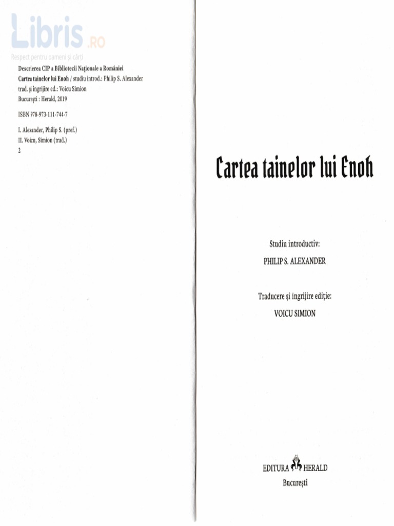 Cartea Tainelor Lui Enoh. Cunoscuta Si Ca Enoh Slavon Sau 2 Enoh PDF | PDF