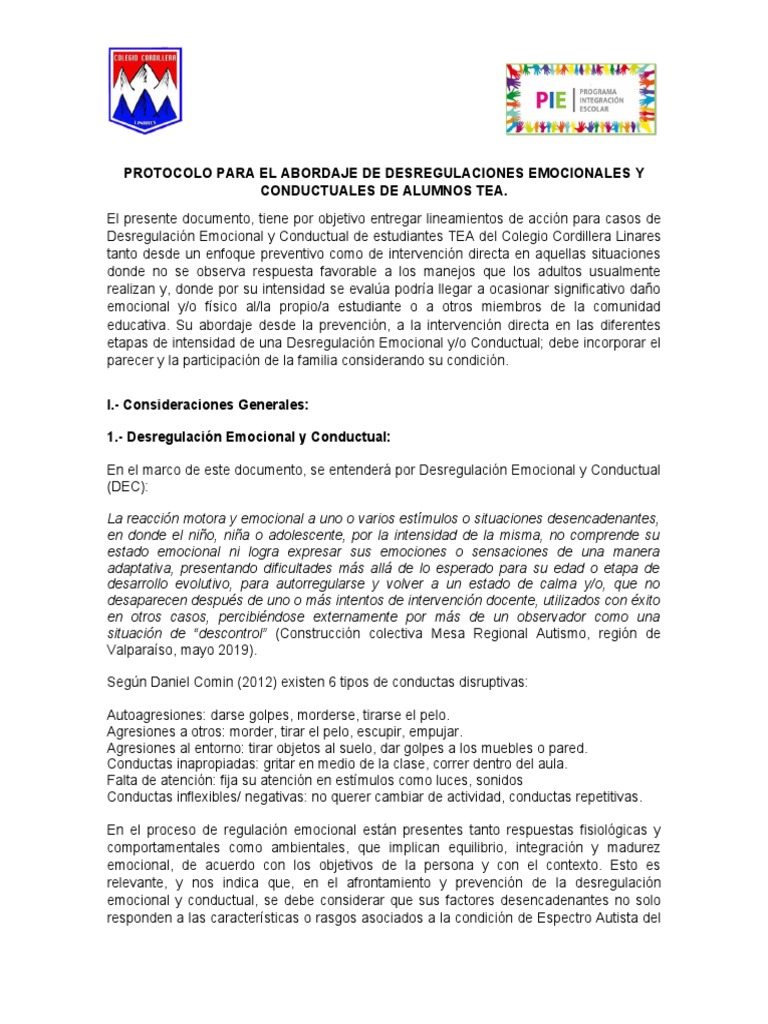 Protocolo 3 Teas | PDF | Las emociones | Espectro autista