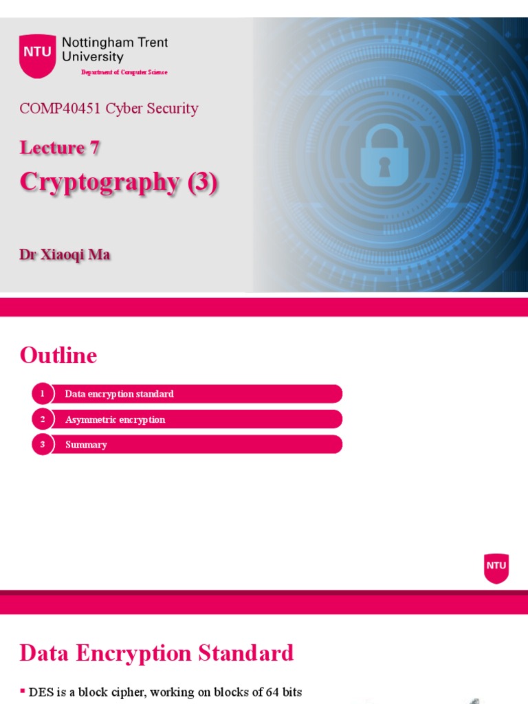 Lecture Notes 07 | PDF | Public Key Cryptography | Cryptography Lecture Notes 07 | PDF | Public Key Cryptography | Cryptography