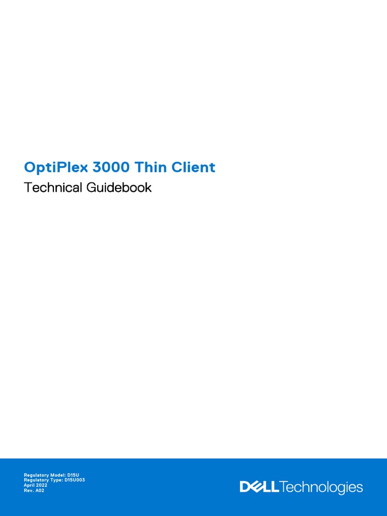 Optiplex 3000 Thinclient Technical Guidebook | PDF | Wi Fi | Ieee 802.11