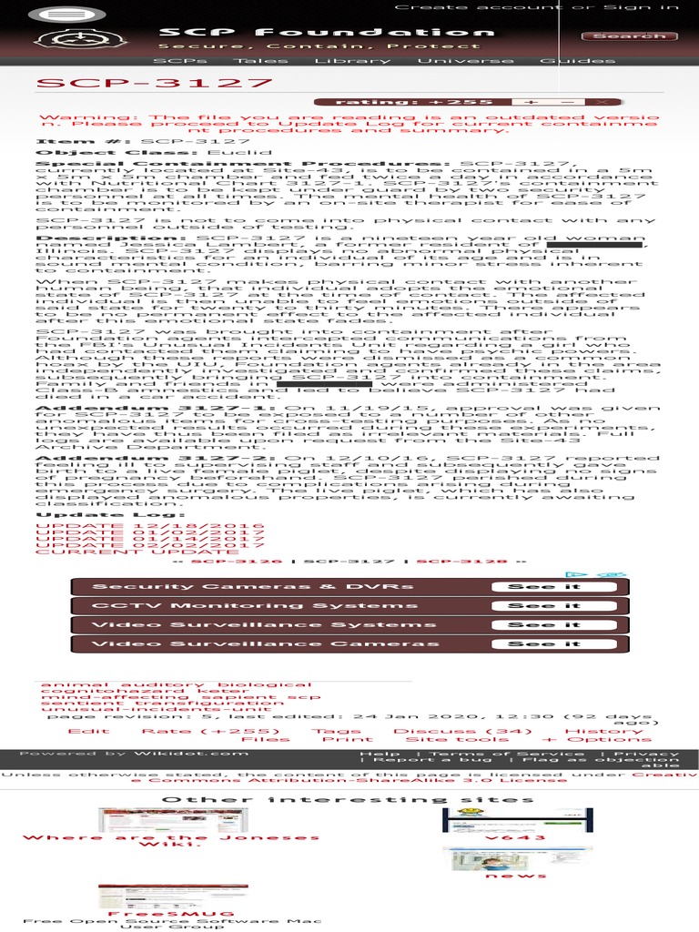 SCP-3127 - SCP Foundation PDF | PDF | Closed Circuit Television