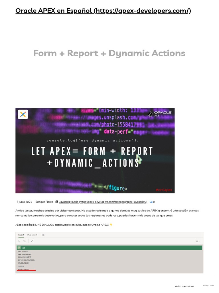 Aprende A Usar Los INLINE DIALOGS - Oracle APEX en Español | PDF | Informática | Desarrollo de ...