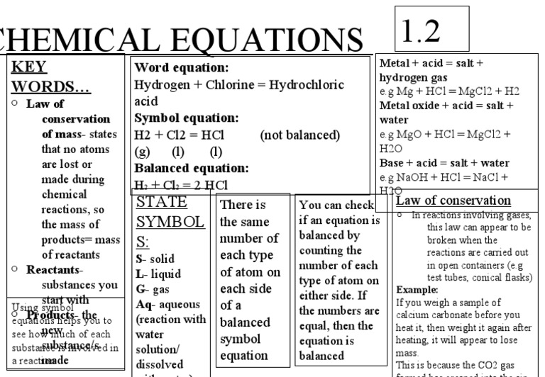 Balancing Chemical Equations Guide | PDF | Hydrochloric Acid | Acid