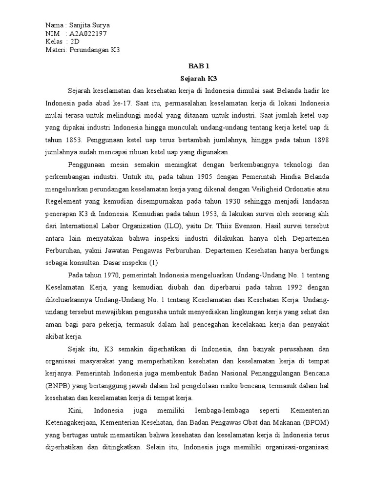 Sanjita Surya - A2A022197 Paper K3 TM1 | PDF