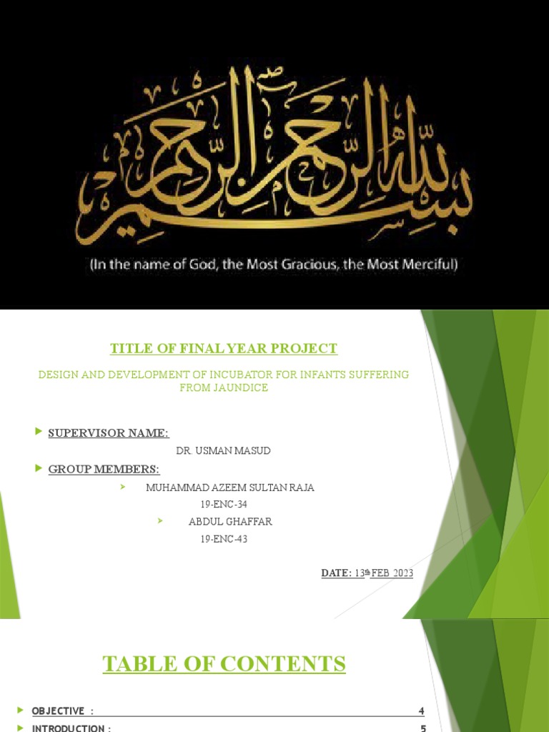 FYP Final Presentation | PDF | Neonatal Intensive Care Unit | Arduino