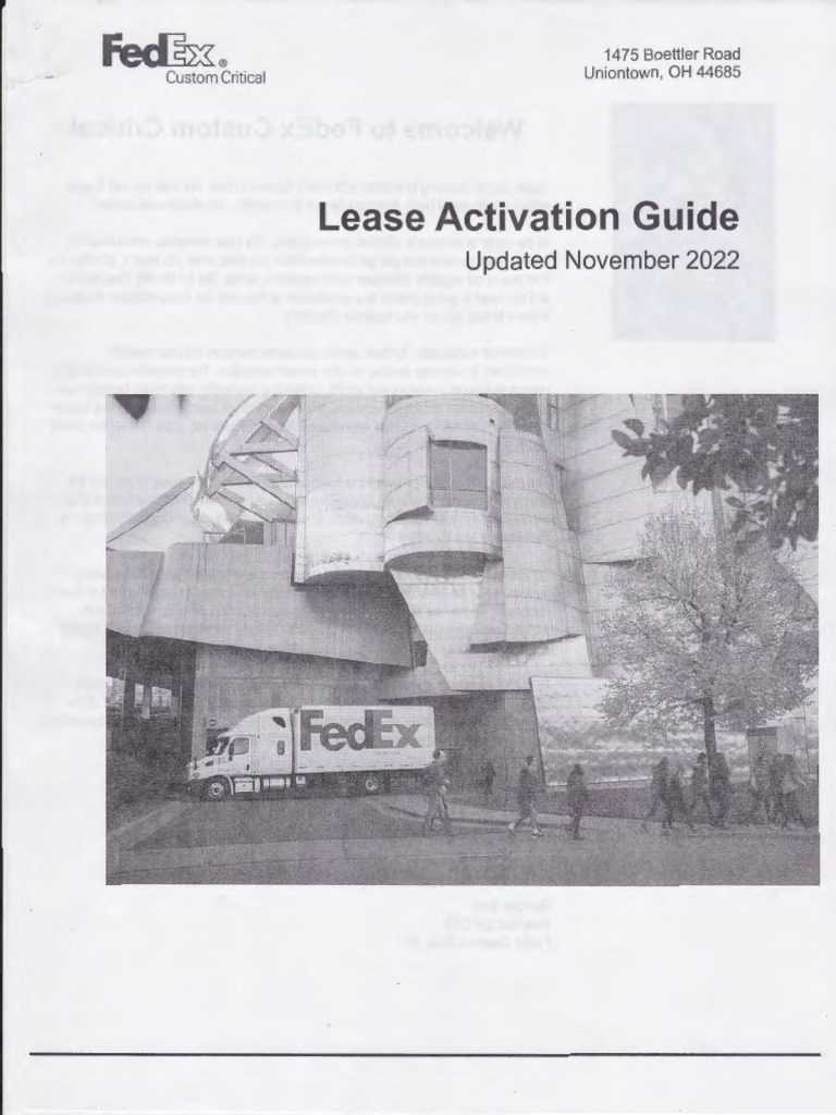 Lease Activation Guide FEDEX PDF | PDF | Dangerous Goods | Transport