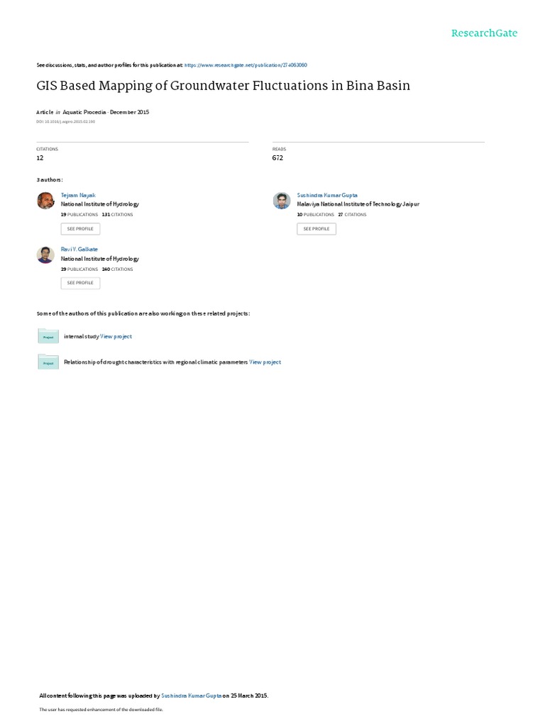 GIS Based Mapping of Groundwater Fluctuations in Bina Basin | PDF ...