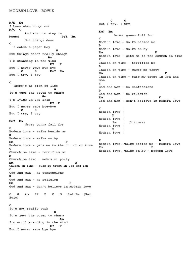 David Bowie - Modern Love | PDF | Rock Music | Singles