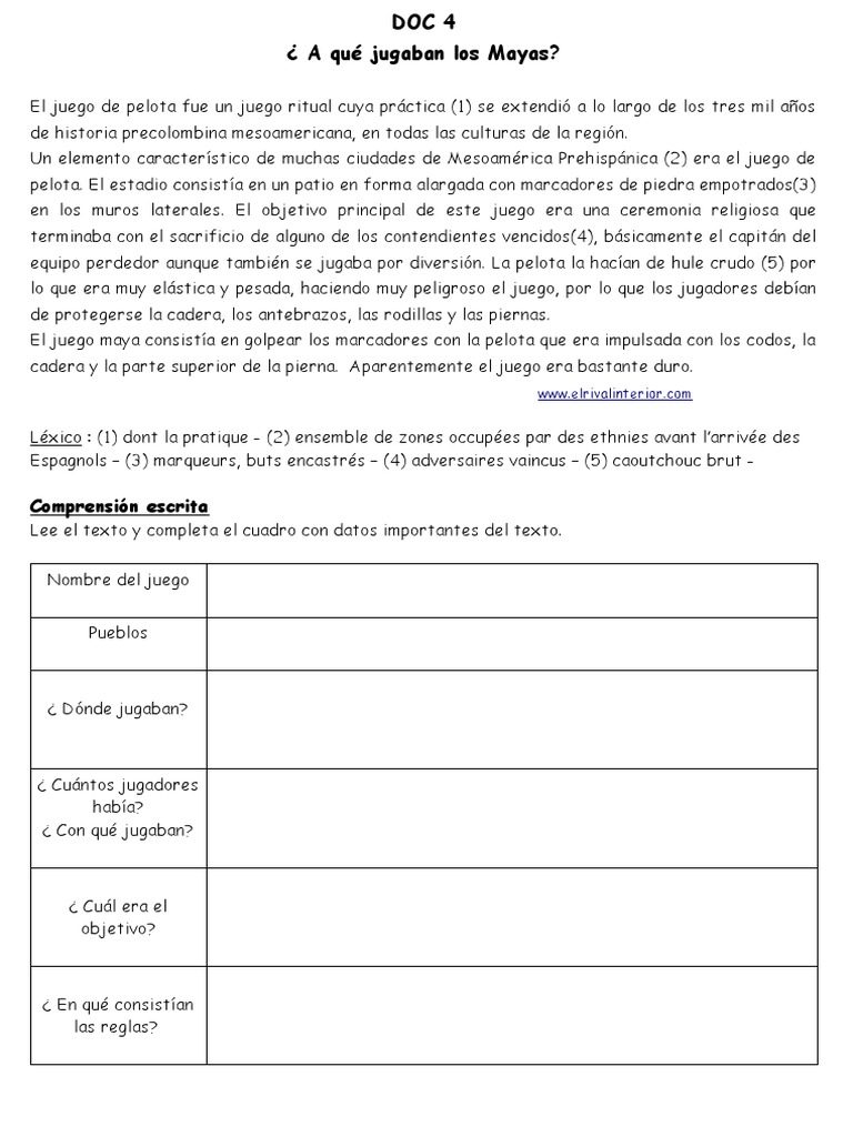 Juegos rituales de los mayas | PDF | Historia