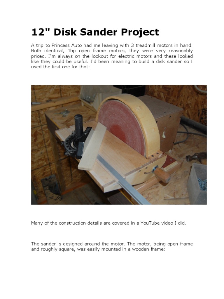 12 In. Disk Sander | PDF | Home & Garden