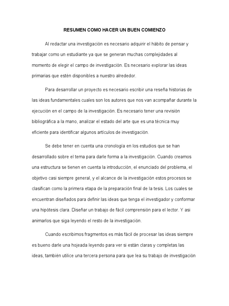 Como Hacer Un Buen Comienzo | PDF | Science | Ciencia cognitiva