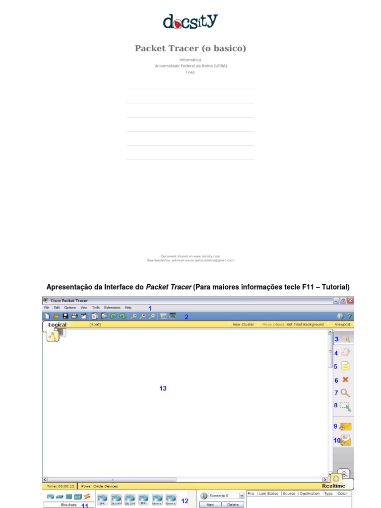 Docsity Packet Tracer o Basico | Download grátis PDF | Rede de computadores | Comutador de rede