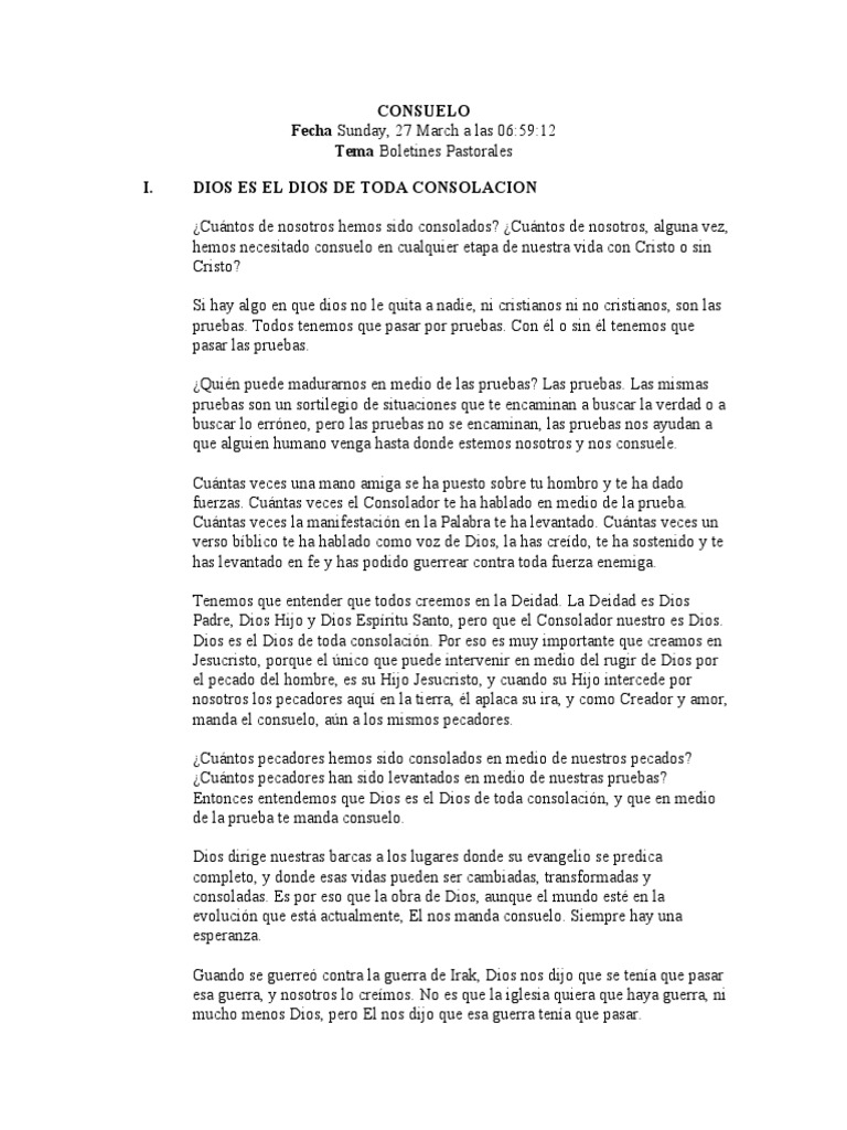 CONSUELO | PDF | Cristo (título) | Pecado