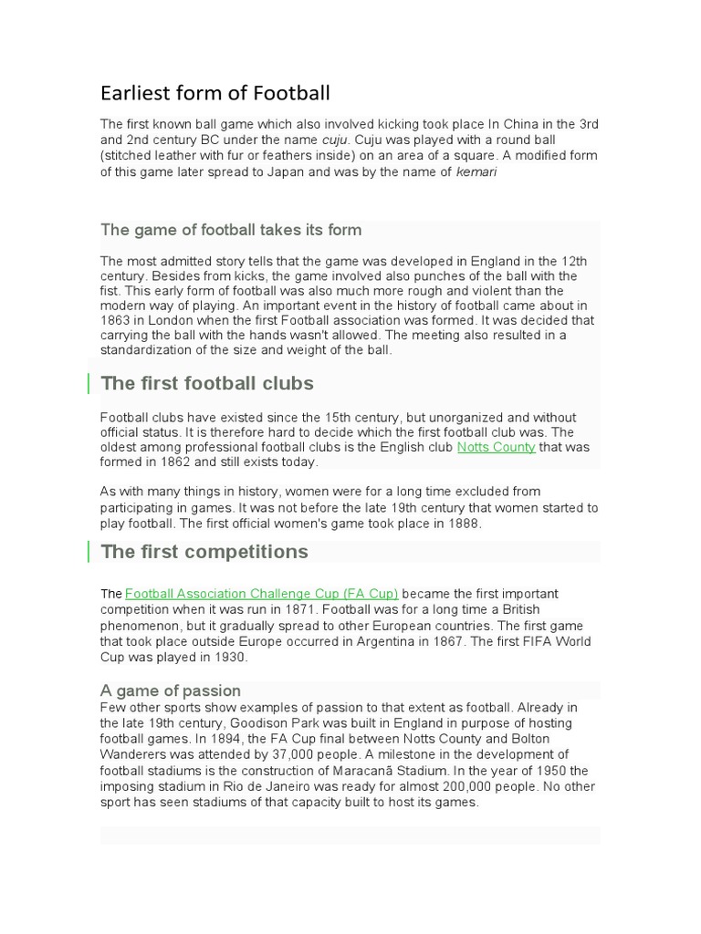 Evolution of Football | PDF | Fifa World Cup | Association Football