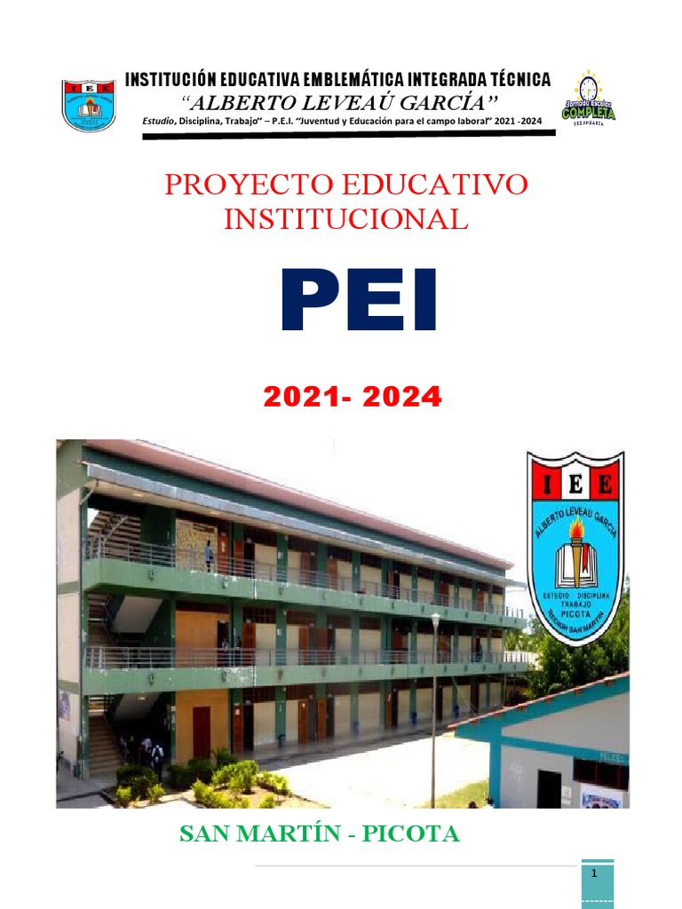 Proyecto Educativo Institucional - Pei - 2023 | PDF | Aprendizaje | Iniciativa empresarial