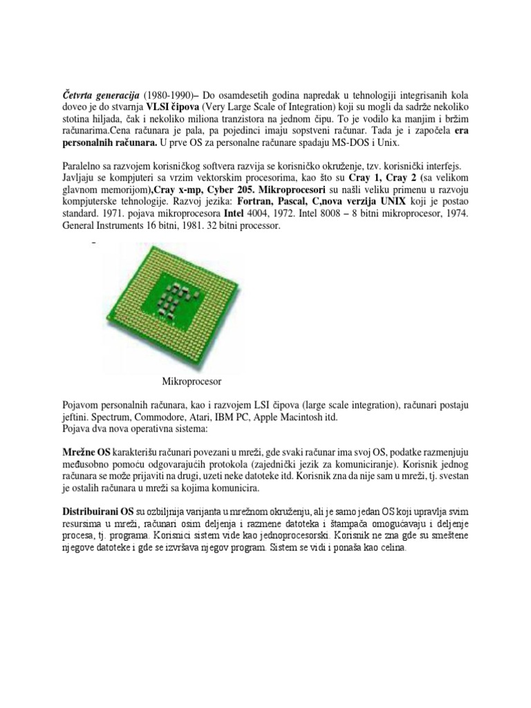Četvrta Generacija Računara | PDF