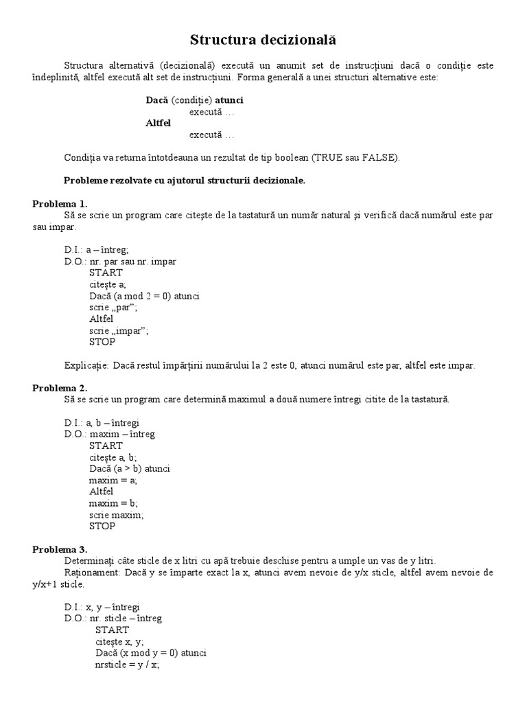 Structura Decizională | PDF