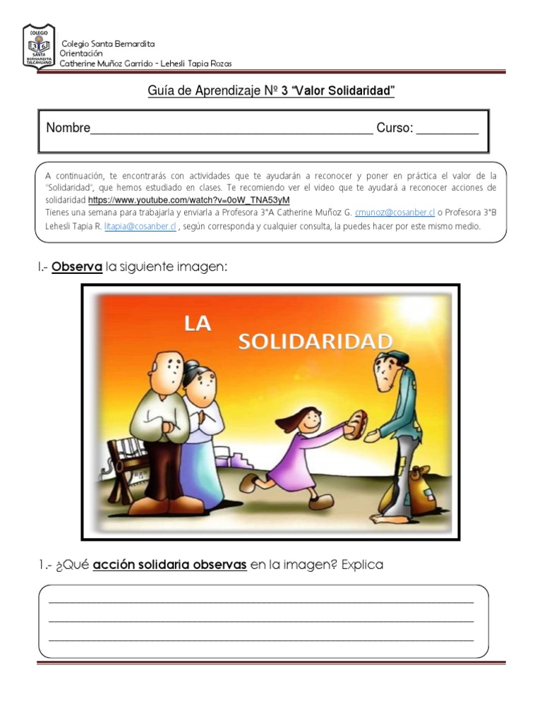 Solidaridad Primero A Cuarto | PDF | Cognición