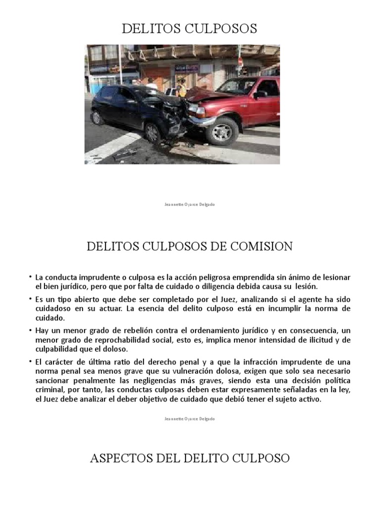 5 Delitos Culposos | PDF | Derecho penal | Intención (Derecho Penal)