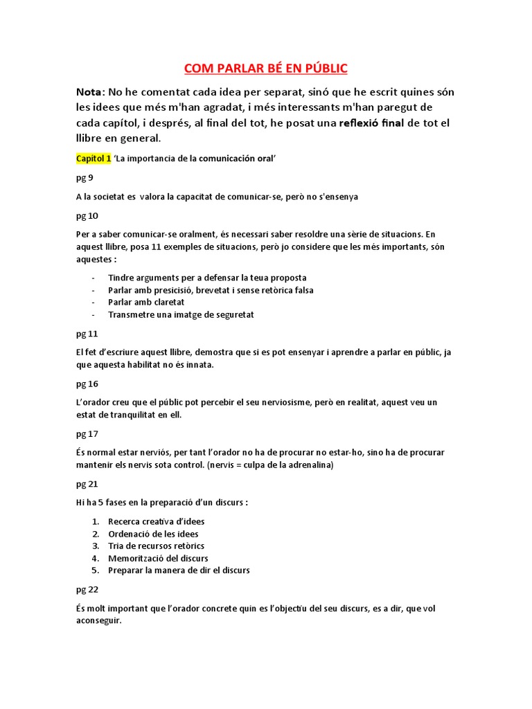 Com Parlar Bé en Públic | PDF