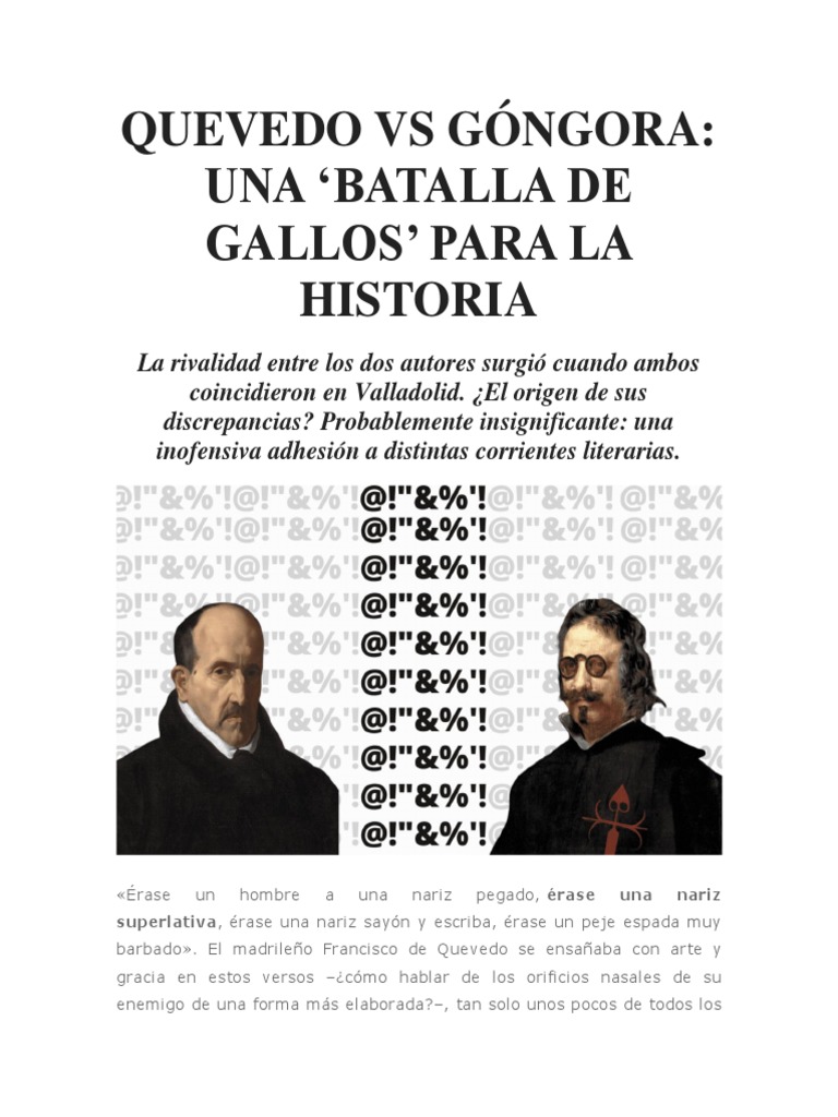 Rivalidad Quevedo y Góngora en el Siglo de Oro | PDF