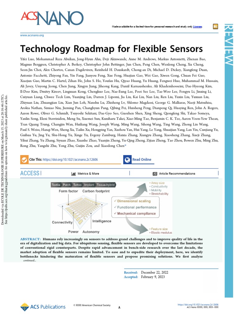 Technology Roadmap For Flexible Sensors | PDF | Biosensor | Sensor
