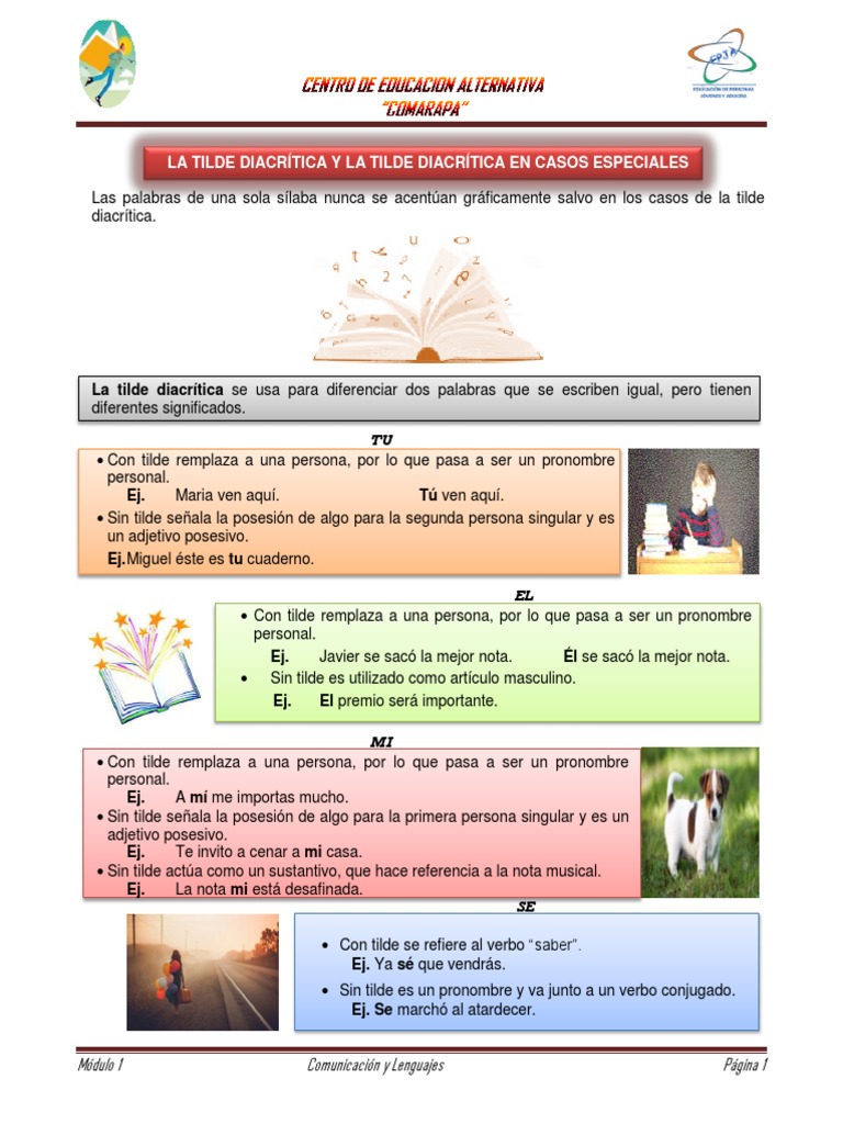 07 Tilde Diacrítica PDF | PDF | Mecánica del lenguaje | Unidades Semánticas