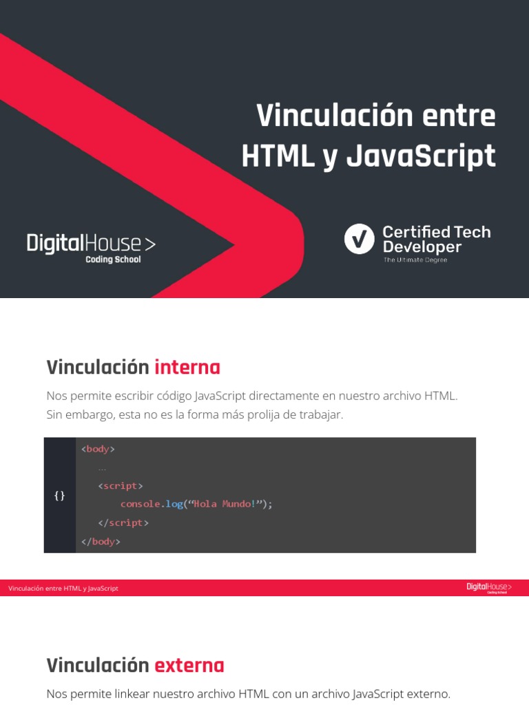 (PPT) Vinculando HTML y JavaScript | PDF