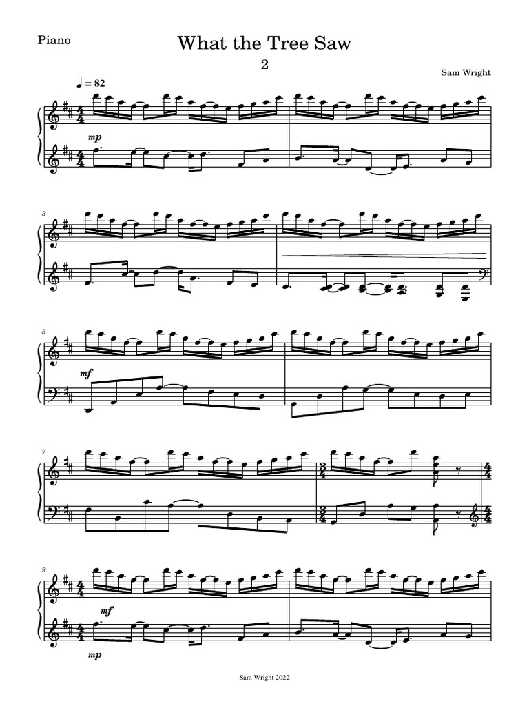 What The Tree Saw: Piano | PDF