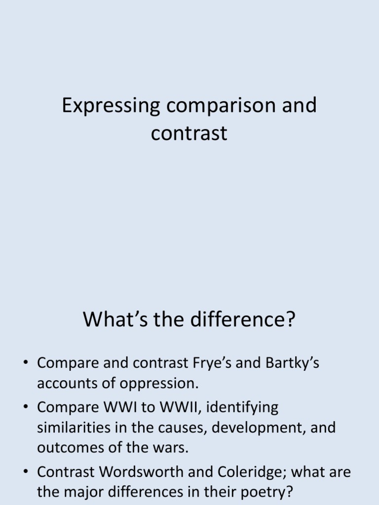 Expressing Comparison and Contrast PDF | PDF | Verb | Preposition And ...