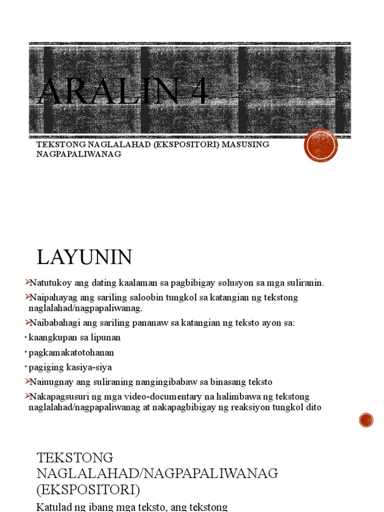 Tekstong Naglalahad Ekspositori Masusing Nagpapaliwanag Autosaved 1 | PDF