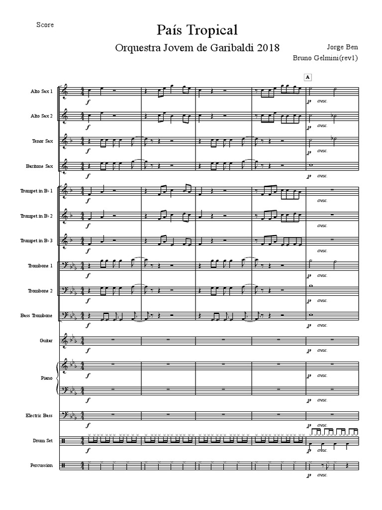 País Tropical Sheet Music | PDF | Music Industry | Popular Music