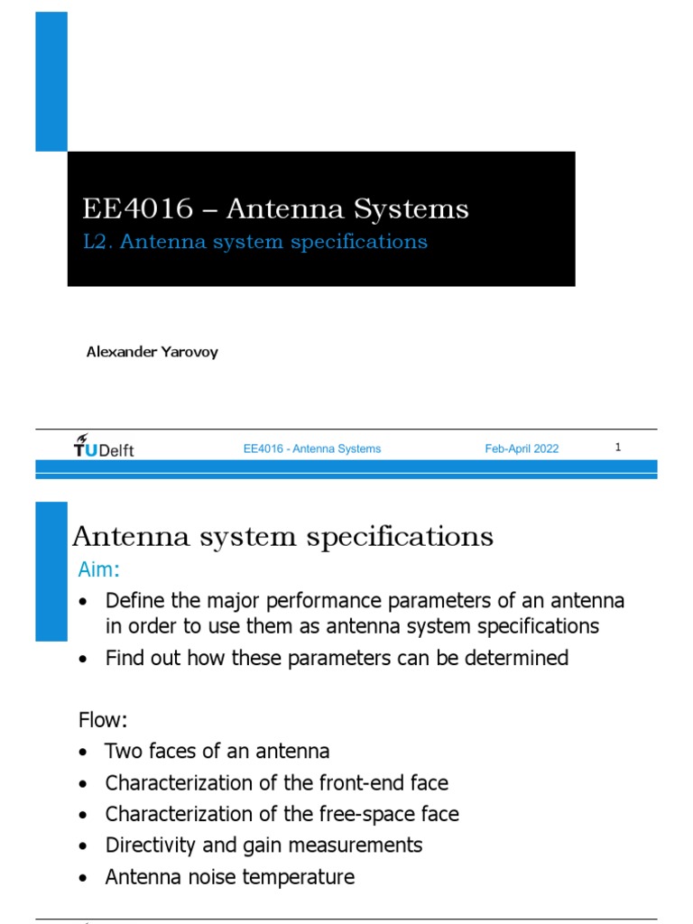 L2 Antenna Specs 2022 | PDF