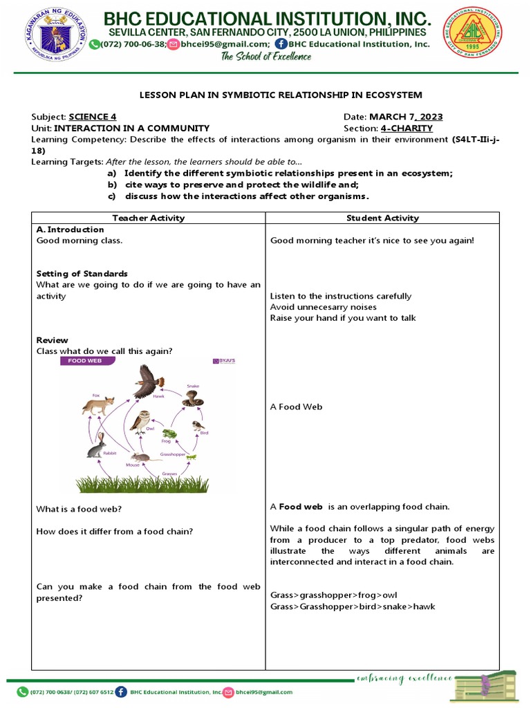 SCIENCE Interaction in The Ecosystem | PDF | Predation | Parasitism