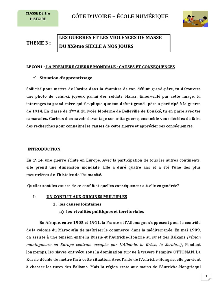 Causes et conséquences de la WWI | PDF | Autriche-Hongrie | Première ...