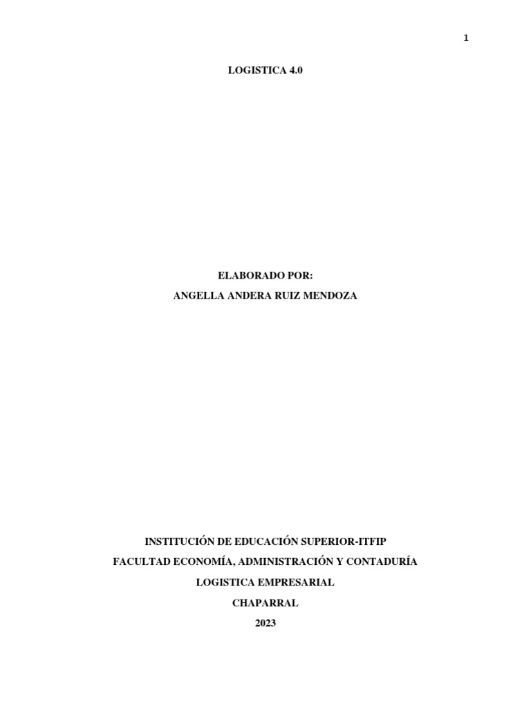 Logistica 4 0 Pdf Internet De Las Cosas Logística