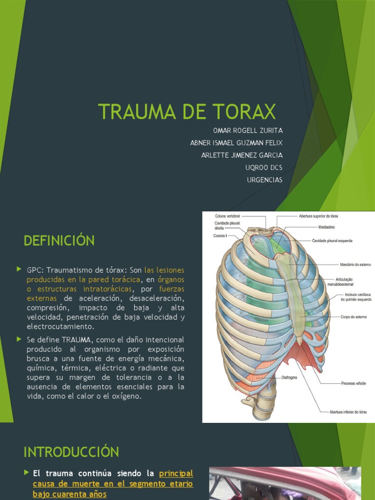 Trauma de Torax | PDF | Lesión | Pulmón
