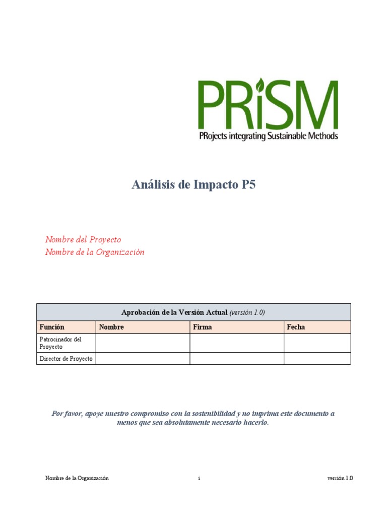 Análisis de Impacto P5 | Descargar gratis PDF | Sustentabilidad ...
