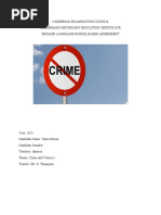 English Language Sample Sba | PDF | Crimes | Crime & Violence