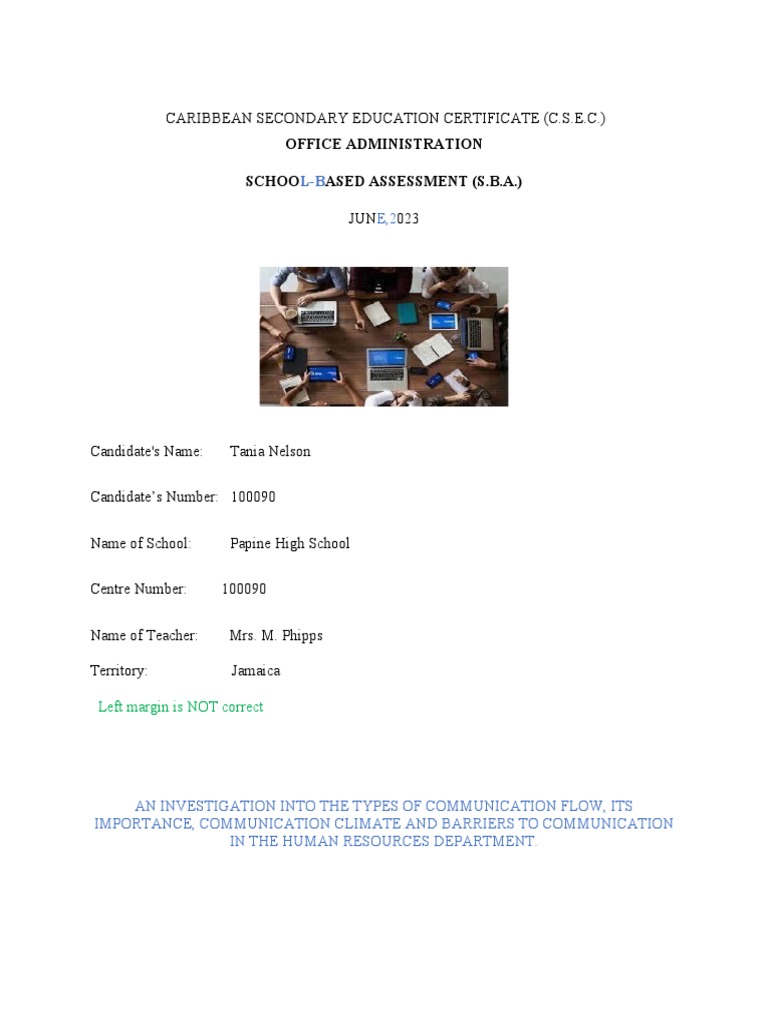 Tania Nelson 4 Office Administration SBA | PDF | Communication