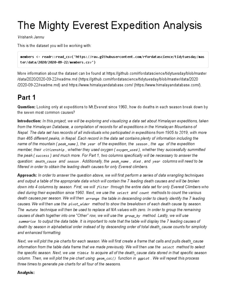 The Mighty Everest Expedition Analysis | Download Free PDF | Mount Everest