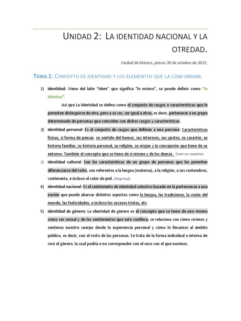 Unidad 2 - La Identidad Nacional y La Otredad | PDF | Nueva españa | México