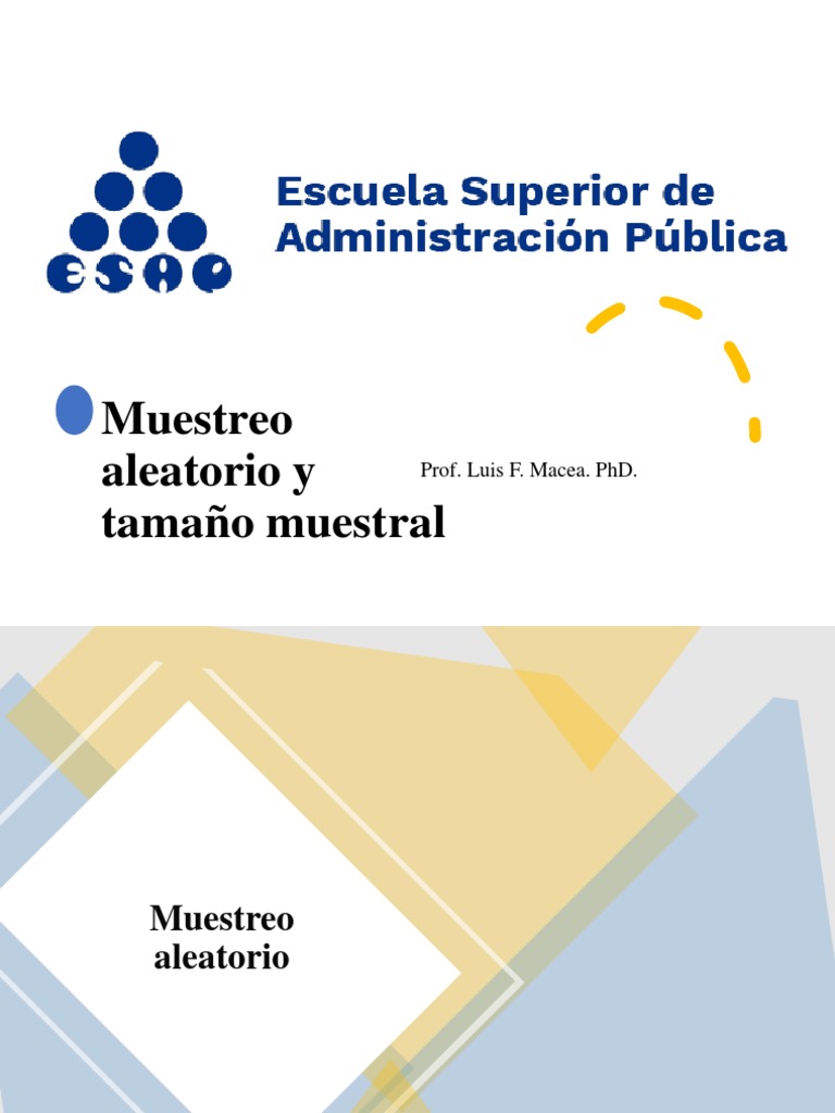 Muestreo Aleatorio y Tamaño Muestral | PDF | Muestreo (Estadísticas ...
