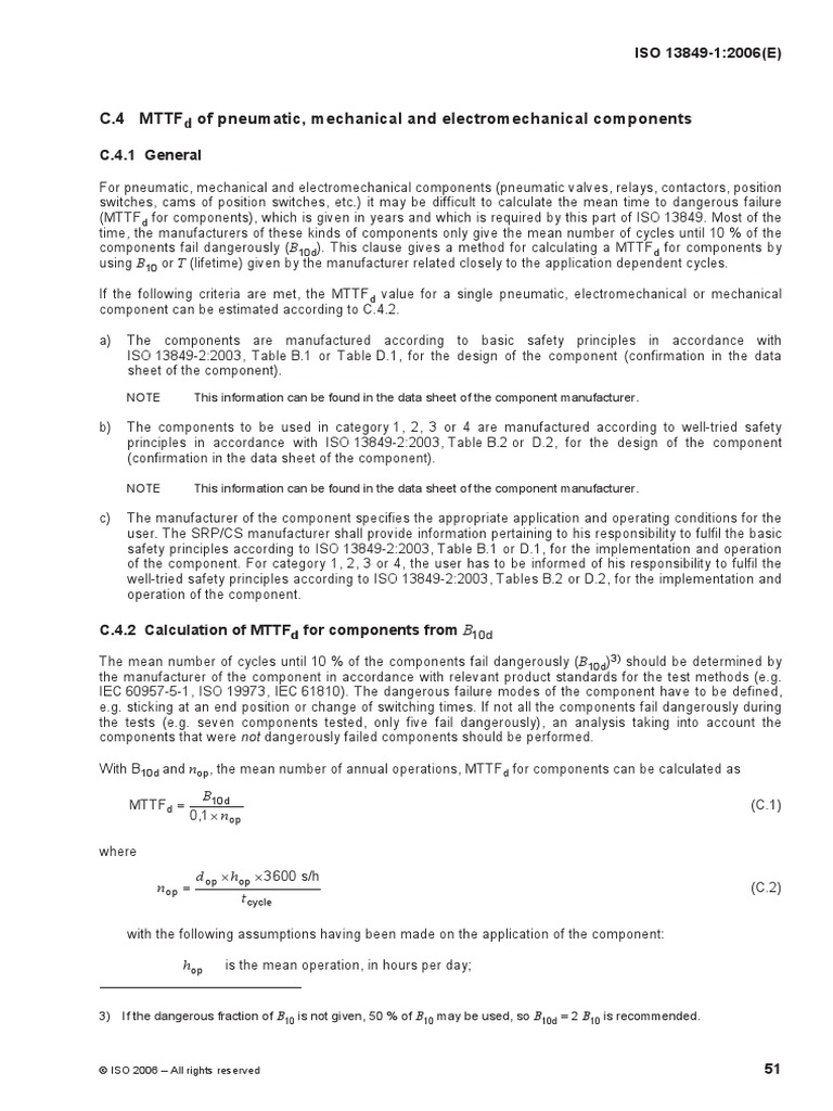 ISO 13849-1 - MTTFD Electromecanicos | PDF | Transistor | Bipolar Junction Transistor